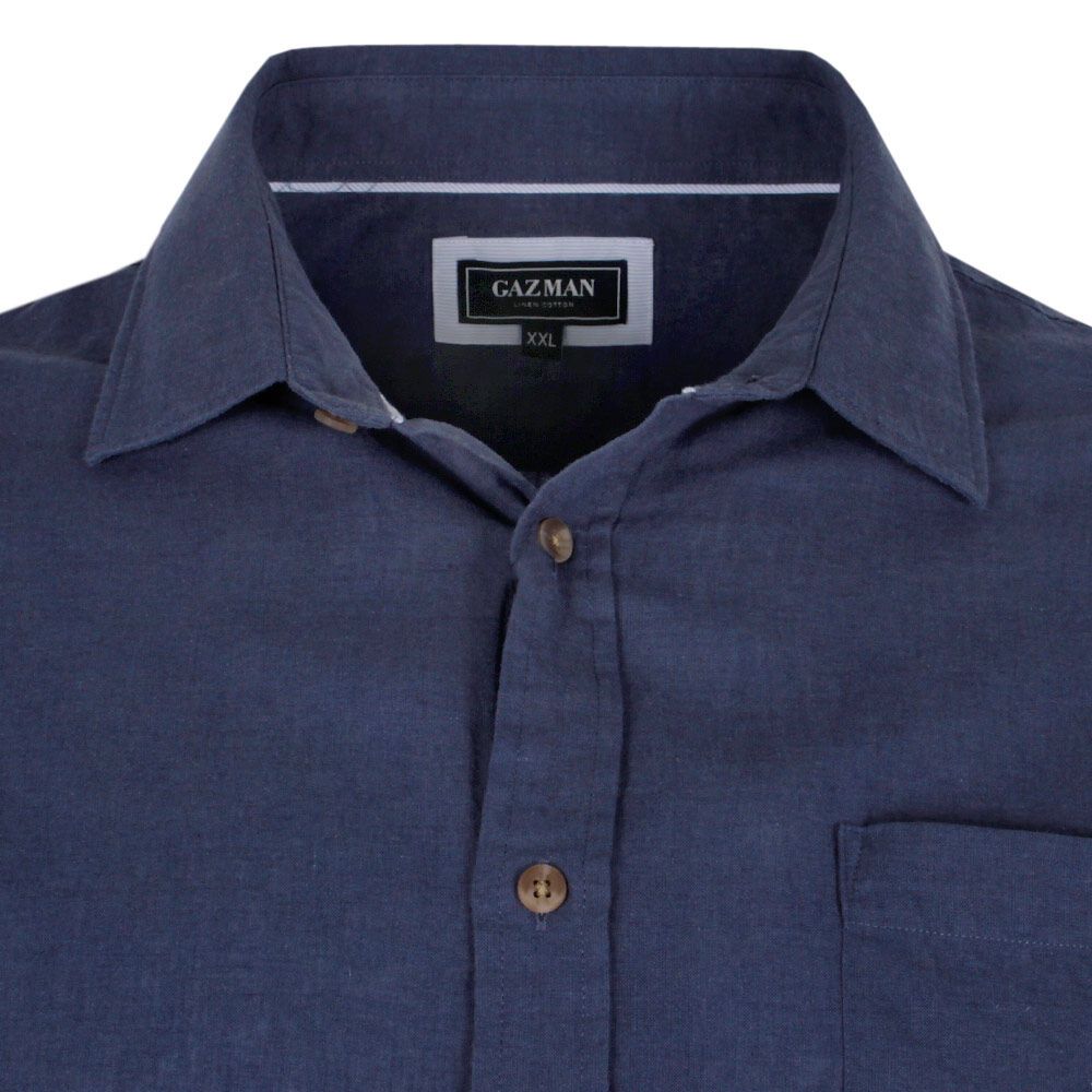 GAZMAN WASHED LINEN BLEND S/S SHIRT - BIG SIZE MENS SHIRTS PLUS SIZE ...