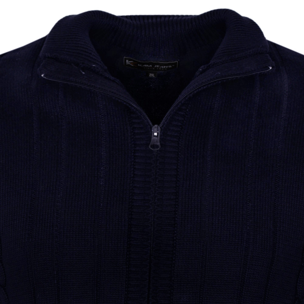 KAM KNIT WEAVE FULL ZIP CARDIGAN - CHEAP BIG SIZE MENS KNITWEAR - KAM ...